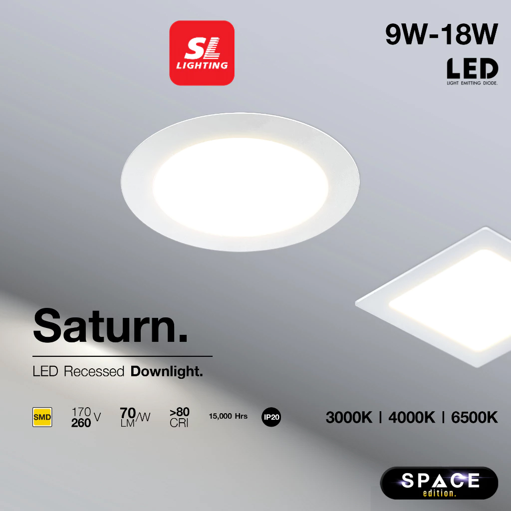 ดาวน์ไลท์ฝังฝ้า LED รุ่น SATURN แบบบาง - Chicintouch จำหน่าย โคมไฟห้อย ไฟผนัง ดาวน์ไลท์ แทรคไลท์ ...