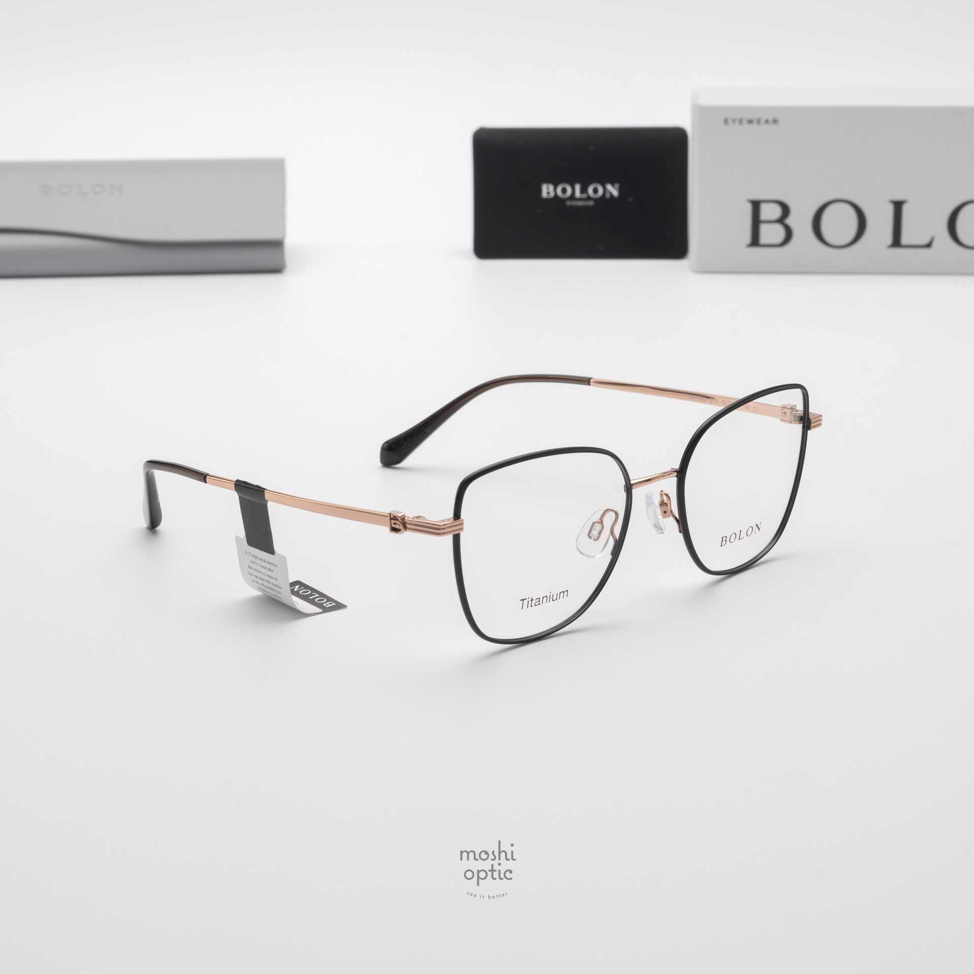 แว่นสายตา BOLON รุ่น Riga BA7030 B13 Rose Gold|Matte Black Front Rim